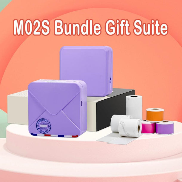Phomemo M02S Bundle Gift Suite - Pocket Thermal Printer with 6 Rolls Label