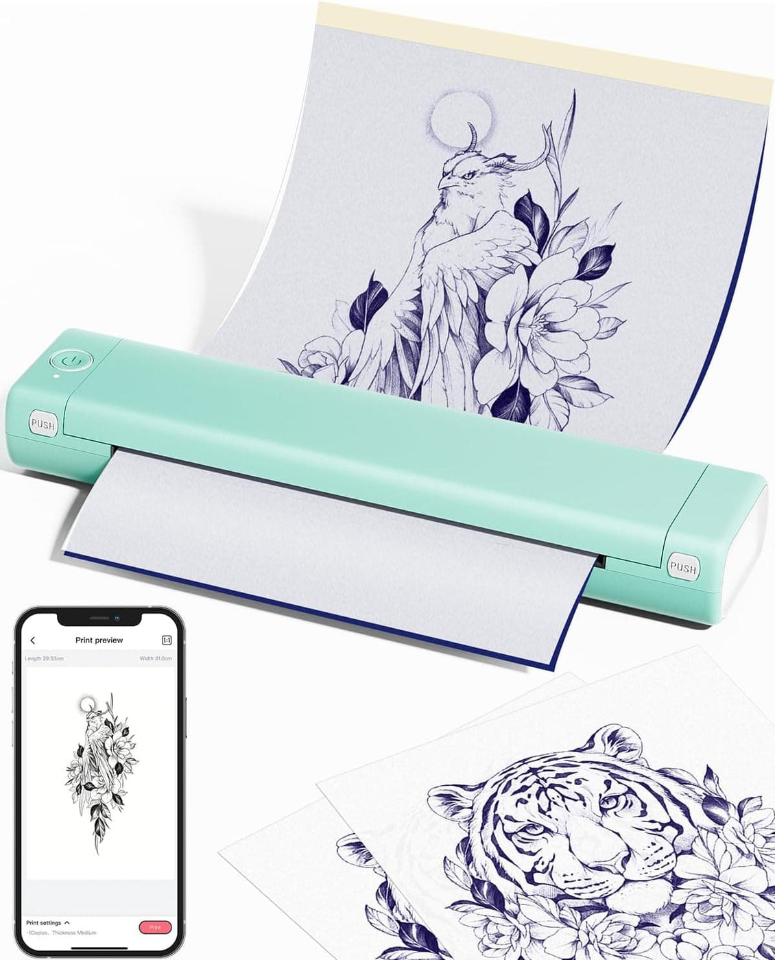 M08F Wireless Tattoo Transfer Stencil Printer — Phomemo